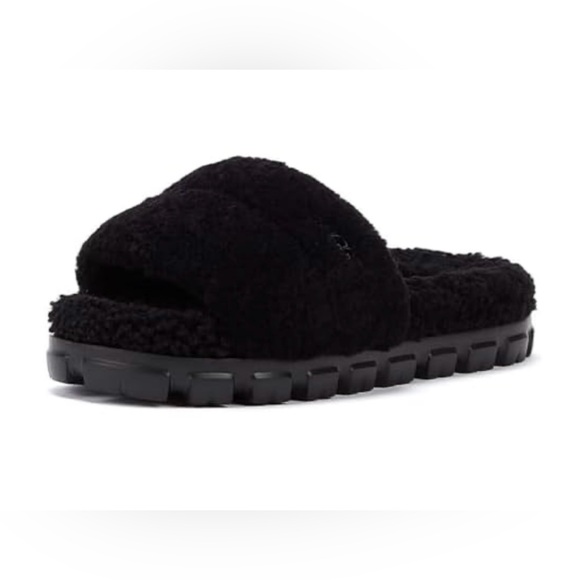 UGG | Shoes | Ugg Cozetta Curly Genuine Sherling Slide Slipper Black ...